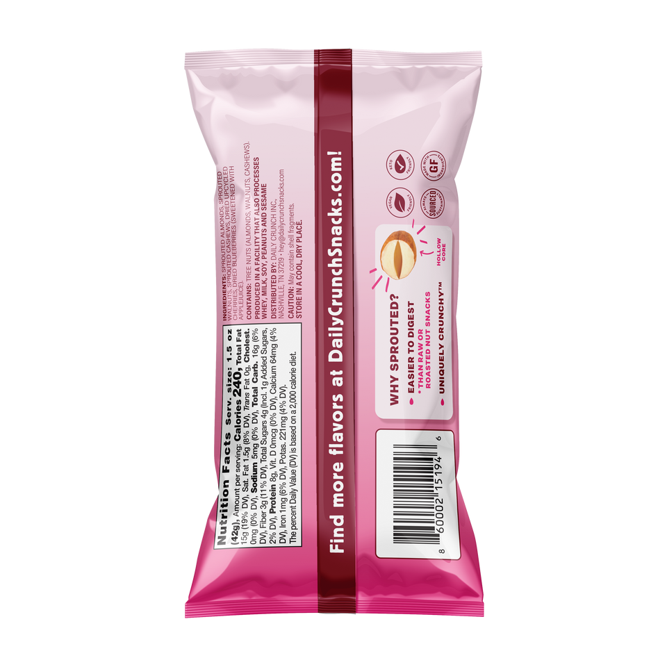 Daily Crunch MINI CHERRY BERRY NUT MEDLEY (12 Bags) - Daily Crunch